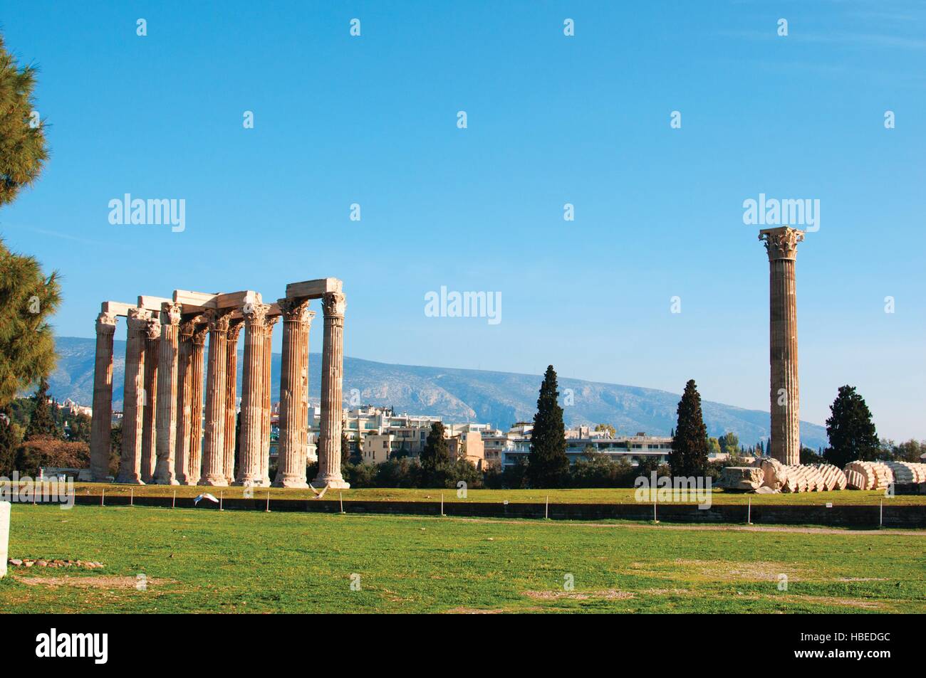 Temple of Zeus in Athens Greece Stock Photo - Alamy