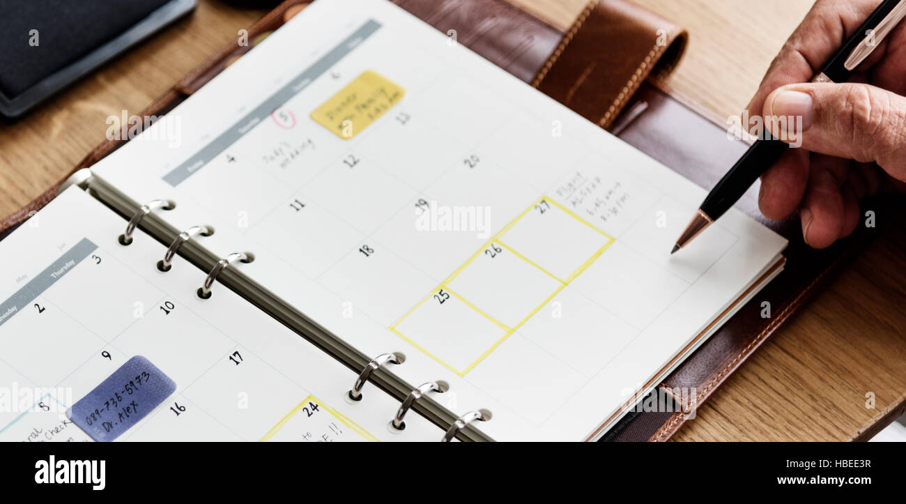 Senior Adult Planning Schedule Meeting Concper Stock Photo - Alamy