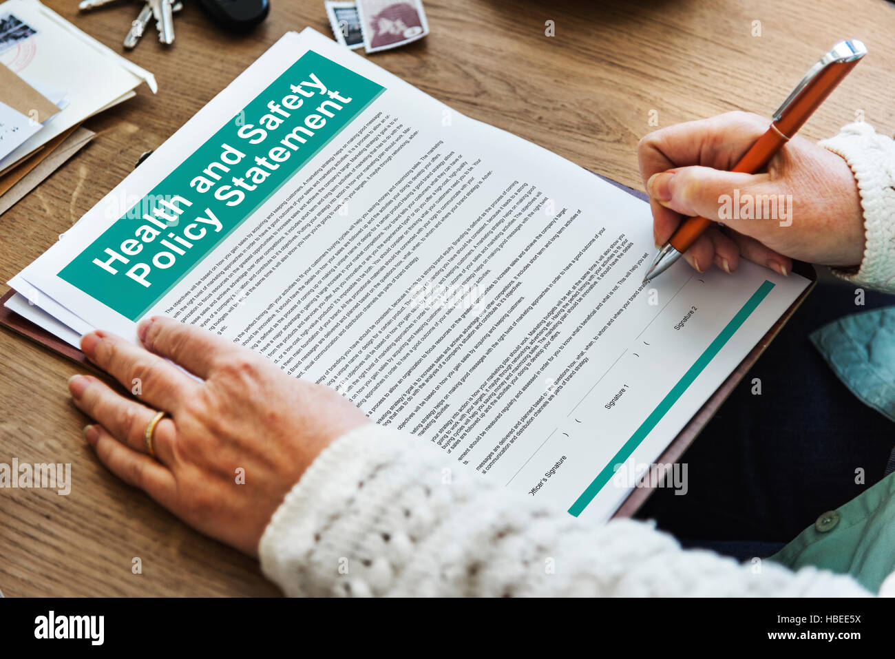 Health and Safety Policy Statement Form Concept Stock Photo - Alamy