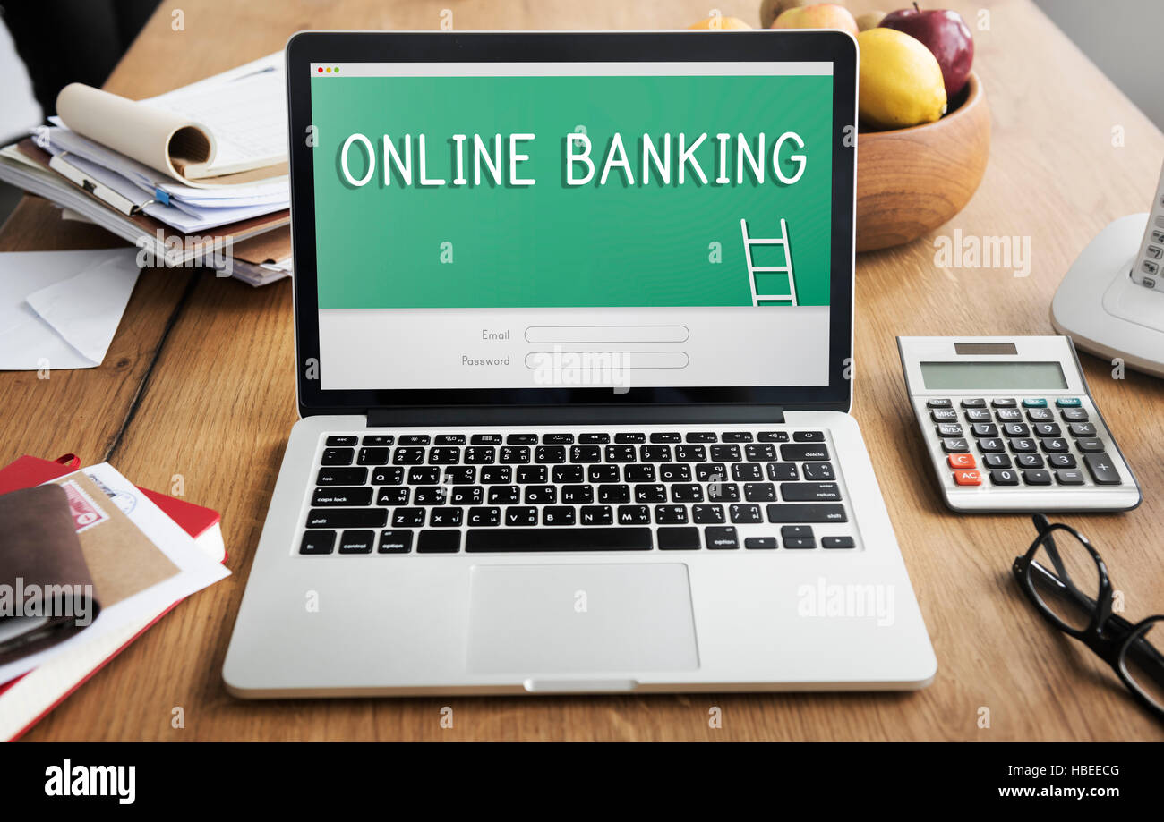 Online Banking Accounting Financial Concept Stock Photo - Alamy