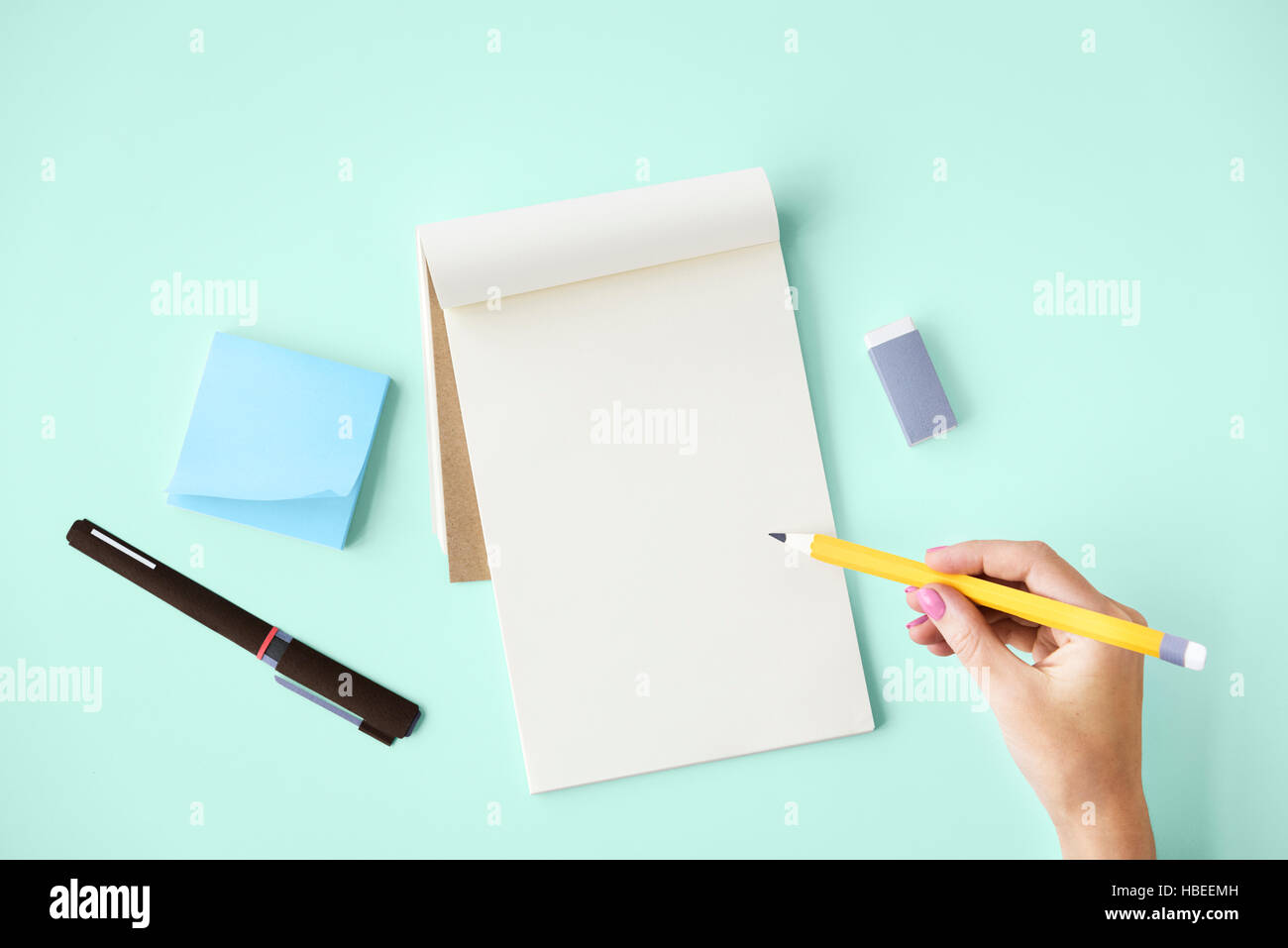 Blank Mockup Empty Page Diary Copy Space Concept Stock Photo - Alamy