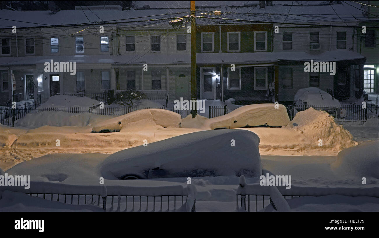Jersey City Snow at Night Stock Photo - Alamy
