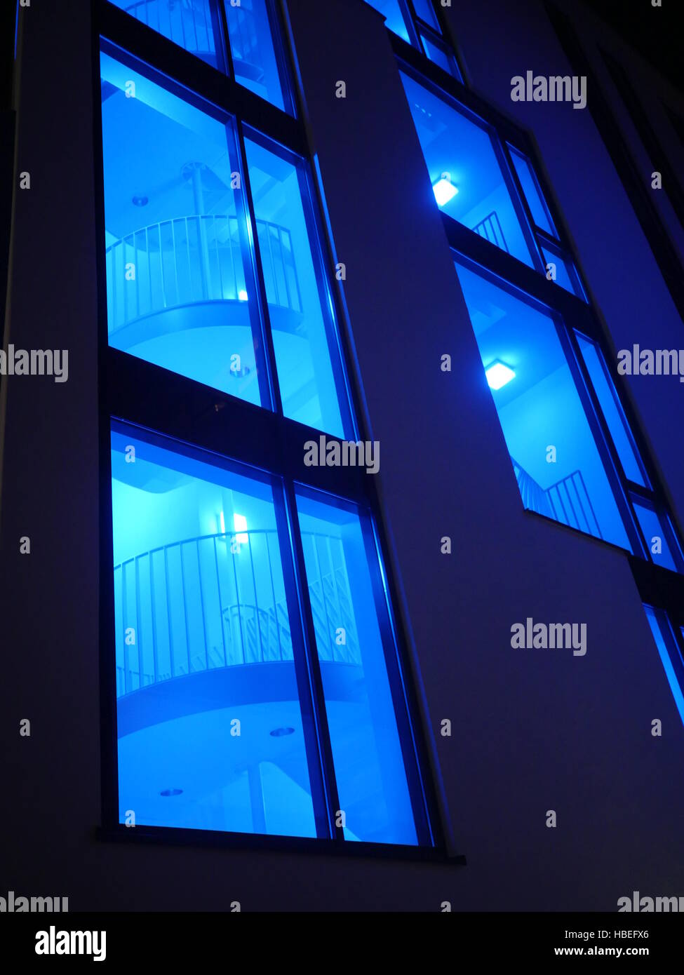 blue illuminated windows Stock Photo - Alamy