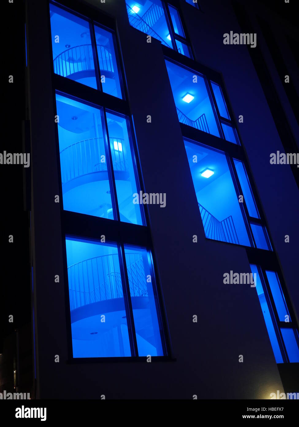 blue illuminated windows Stock Photo - Alamy
