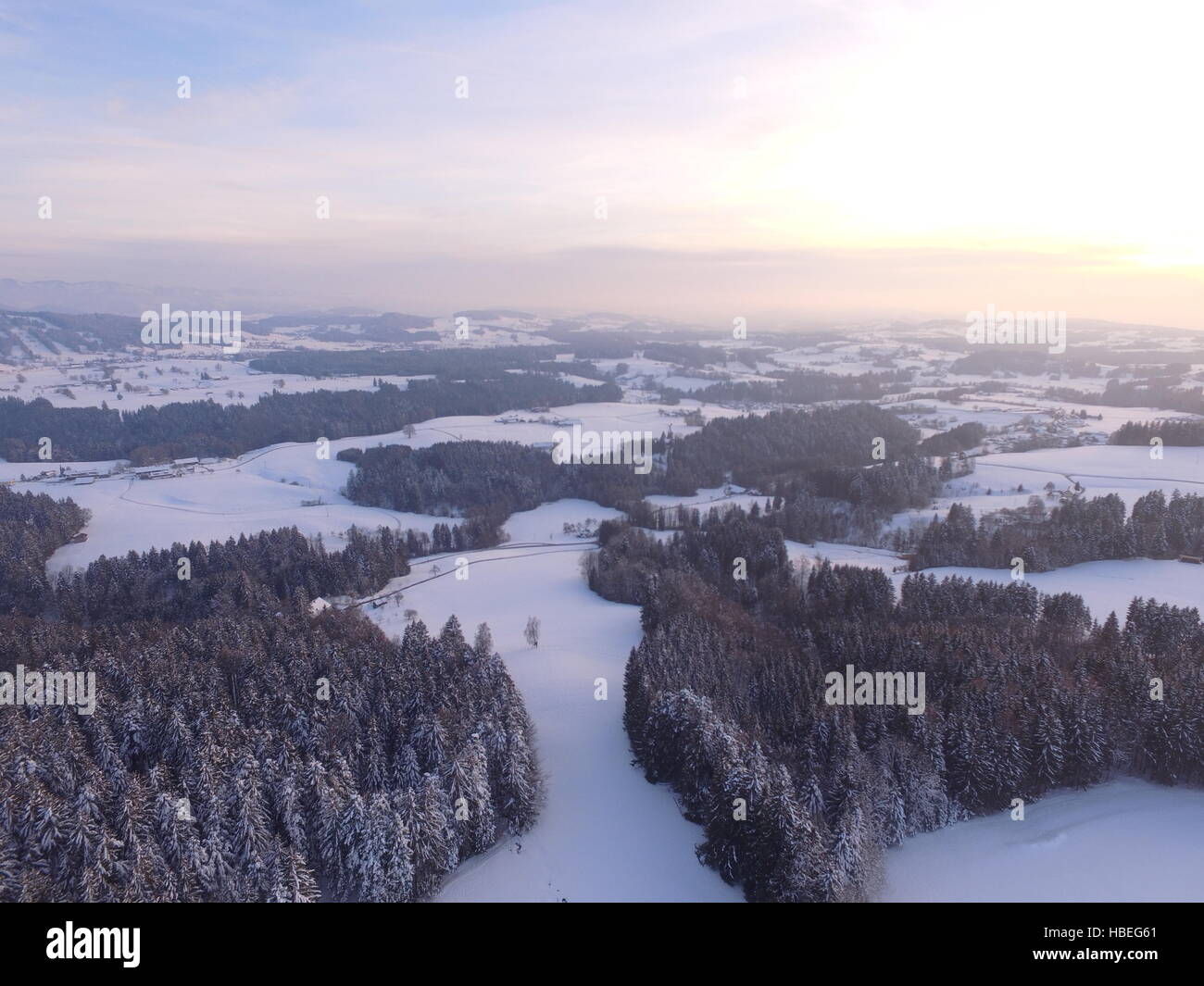 Winter landscape aerial Stock Photo - Alamy