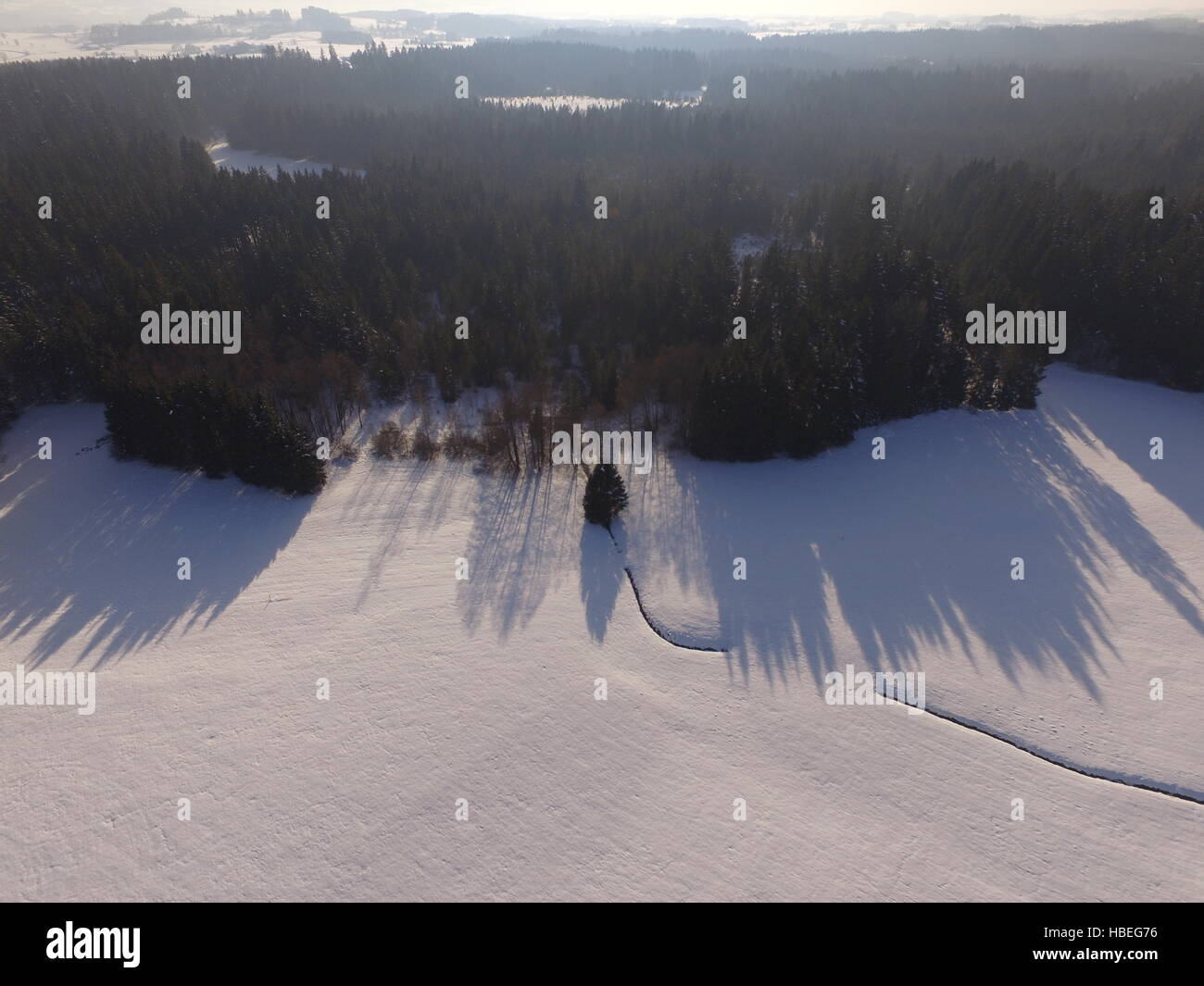 Winter landscape aerial Stock Photo - Alamy