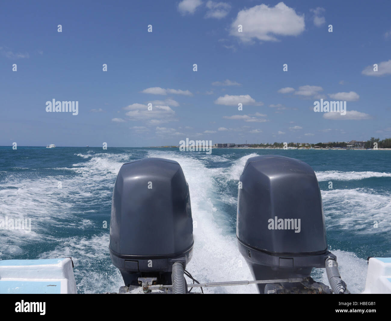 Two motors on boat Stock Photo - Alamy