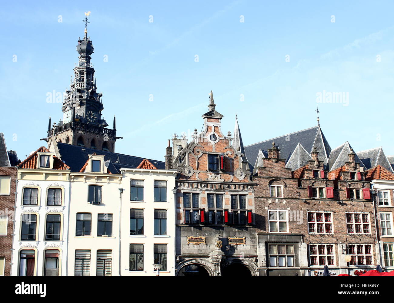 Old houses and historic facades at Grote Markt square, centre of ...
