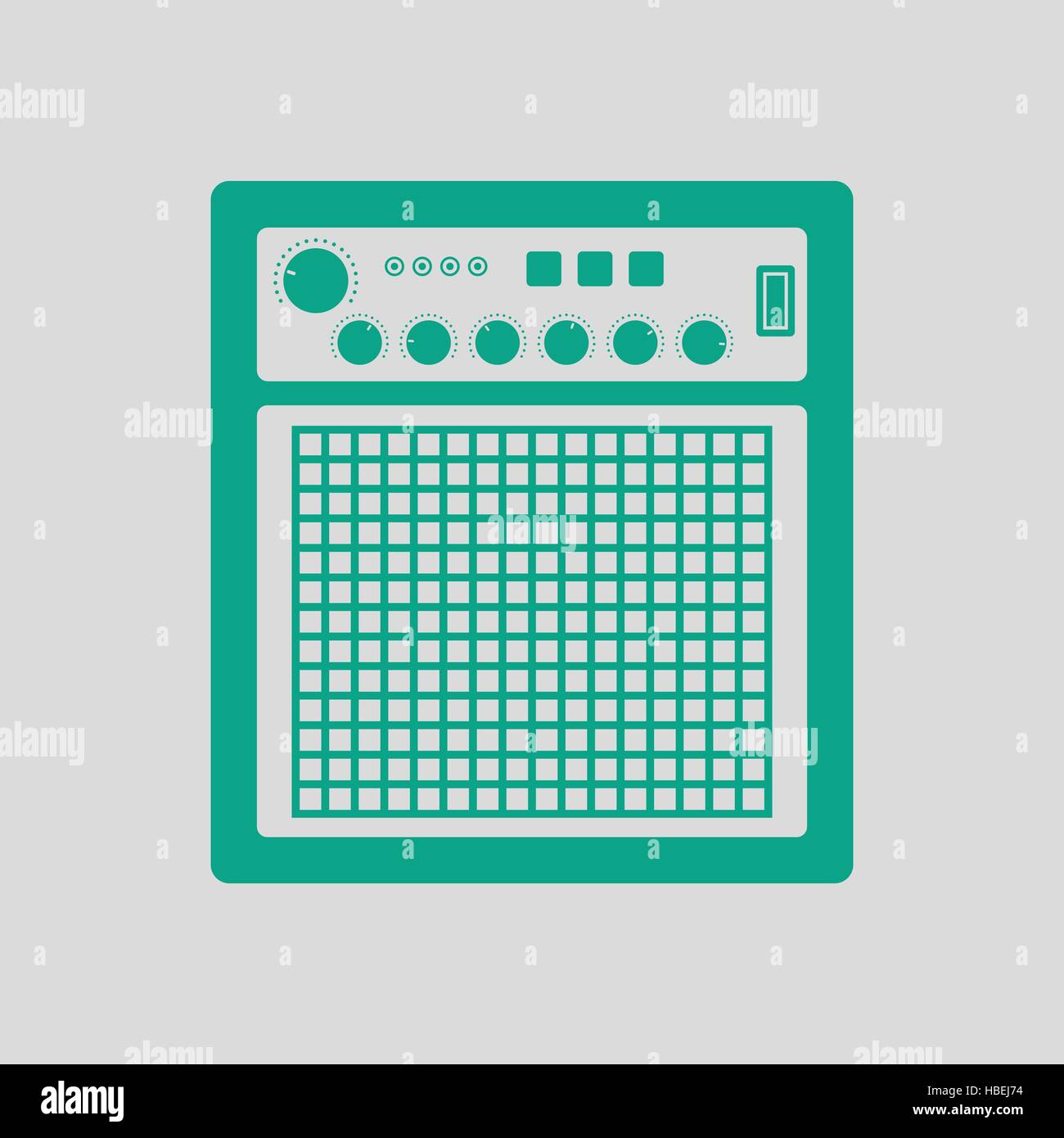 Audio monitor icon. Gray background with green. Vector illustration ...