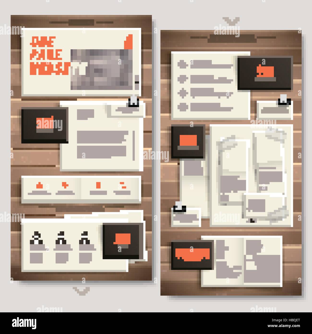 creative one page website design with paper and wooden texture elements ...