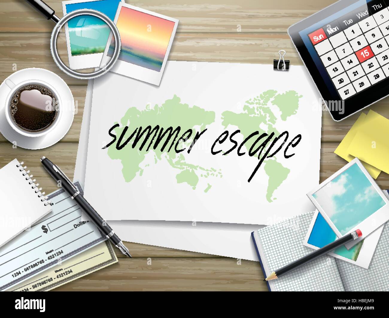 Escape desk Stock Vector Images - Alamy