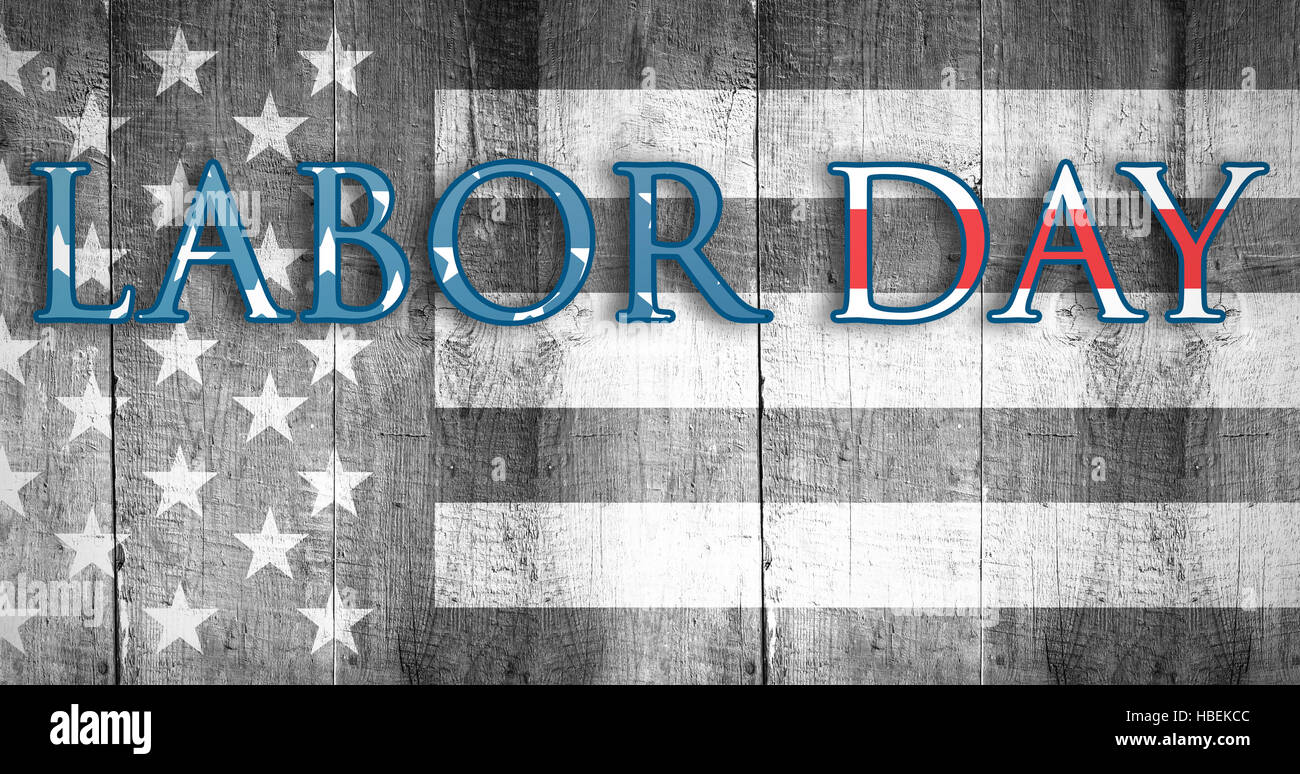 Composite image of poster of labor day text Stock Photo - Alamy