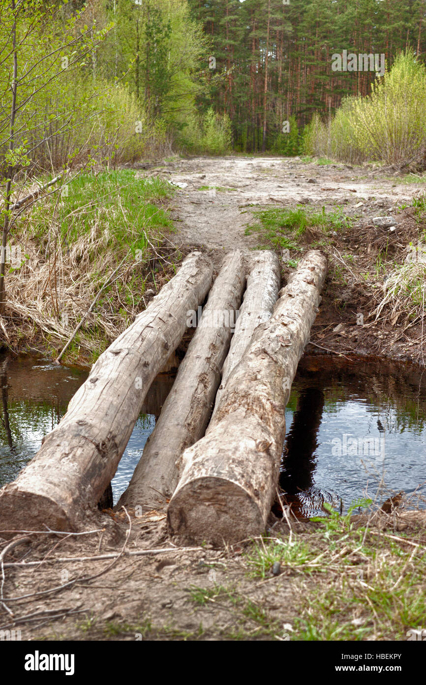 Crossing the stream in spring Stock Photo - Alamy