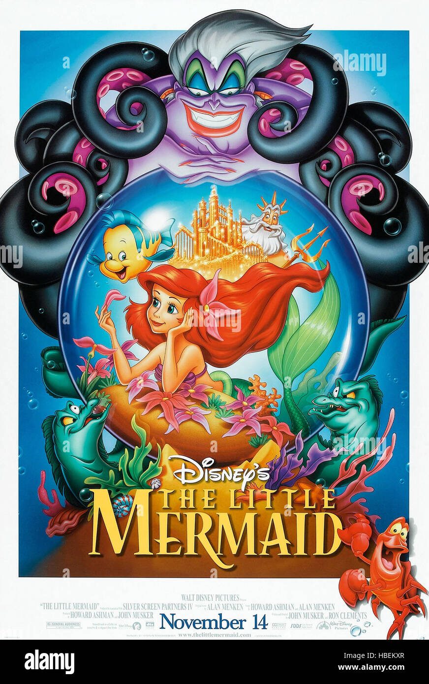 THE LITTLE MERMAID, (US advance poster art, Ursula (top), in ball from ...