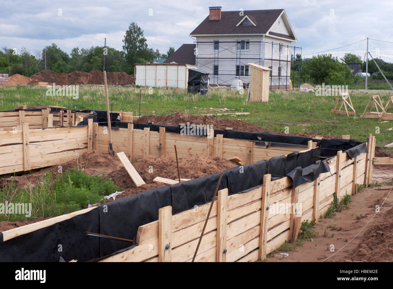Formwork for pouring the foundation Stock Photo - Alamy