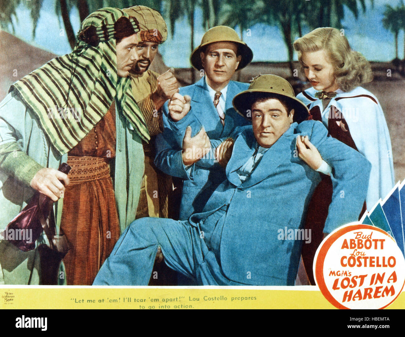 LOST IN A HAREM, John Conti (left), Bud Abbott (pith helmet rear), Lou ...