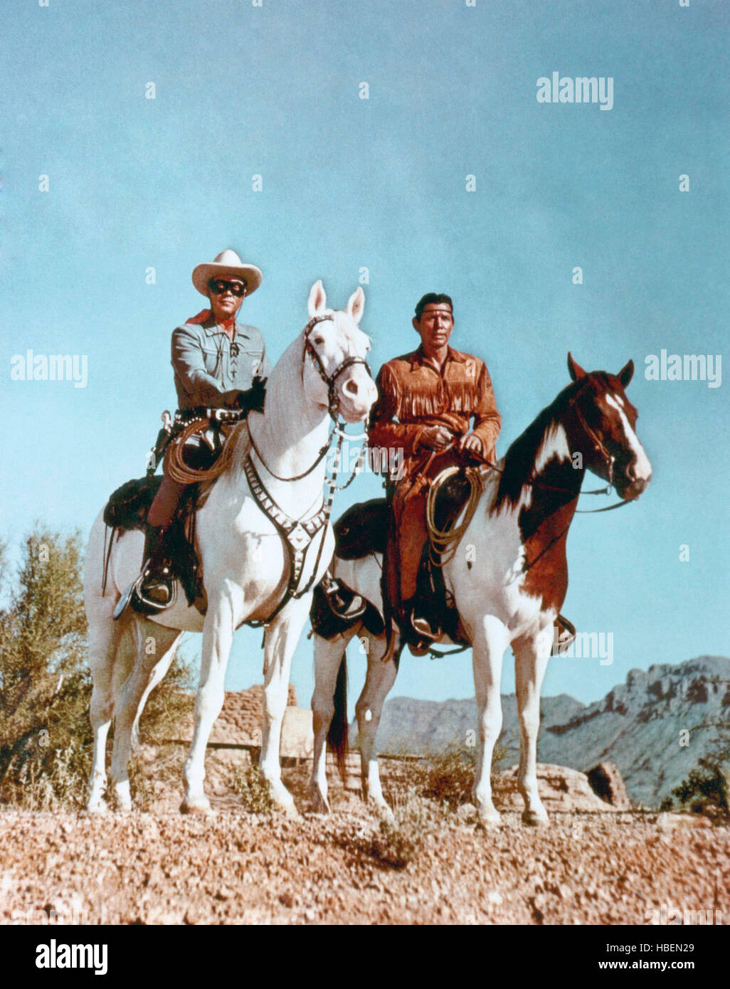 THE LONE RANGER, Clayton Moore, Jay Silverheels, 1956 Stock Photo - Alamy