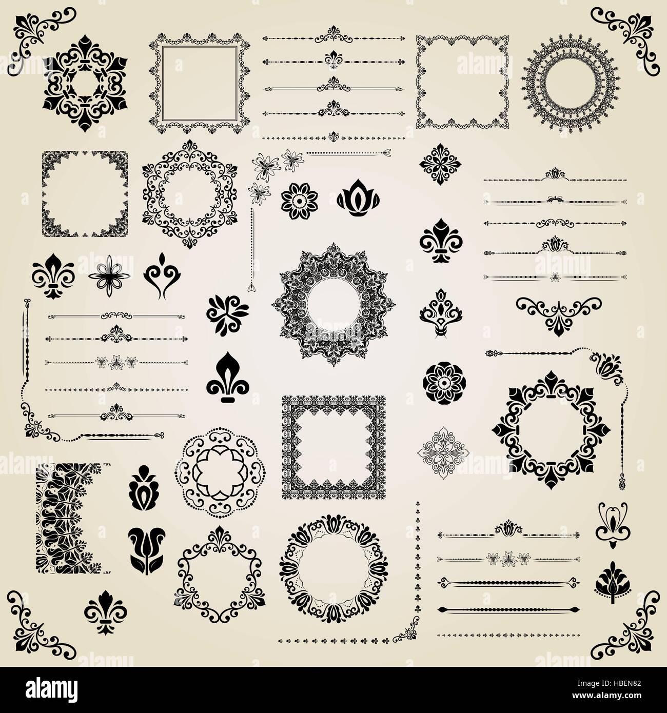Vintage Set of Elements Stock Vector Image & Art - Alamy