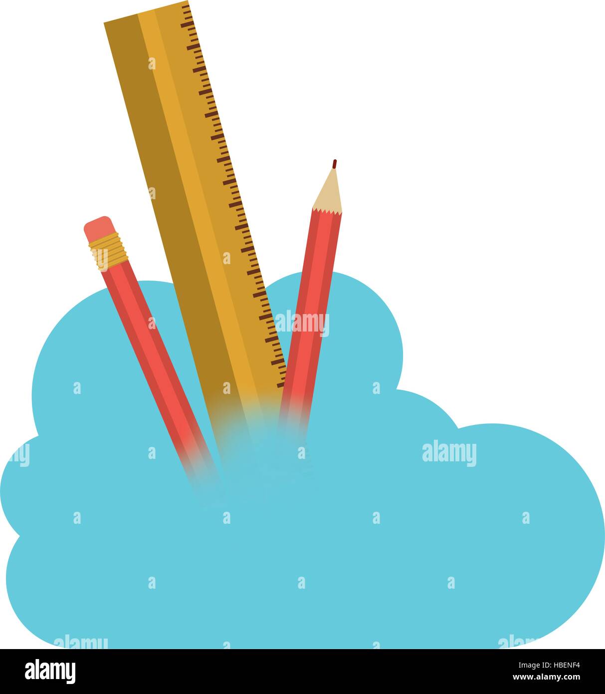 Ruler pencil and cloud computing design Stock Vector Image & Art - Alamy