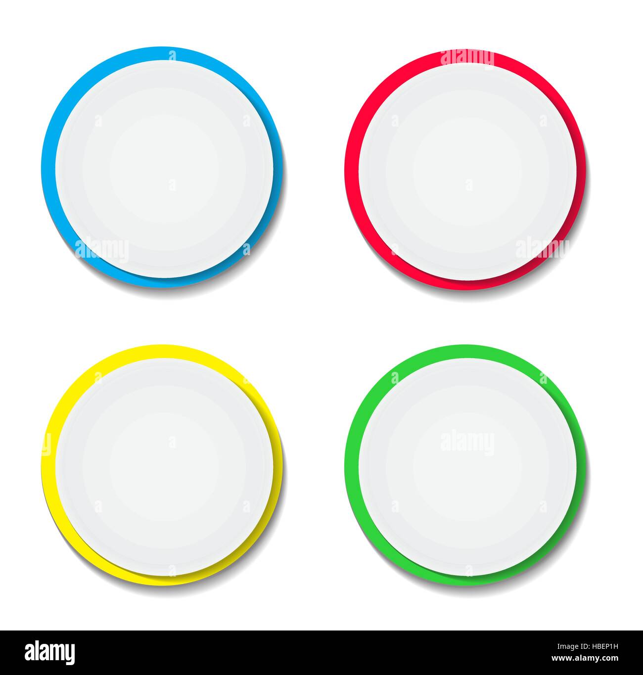 Set of round colored blank frames for text. Vector illustration Stock ...