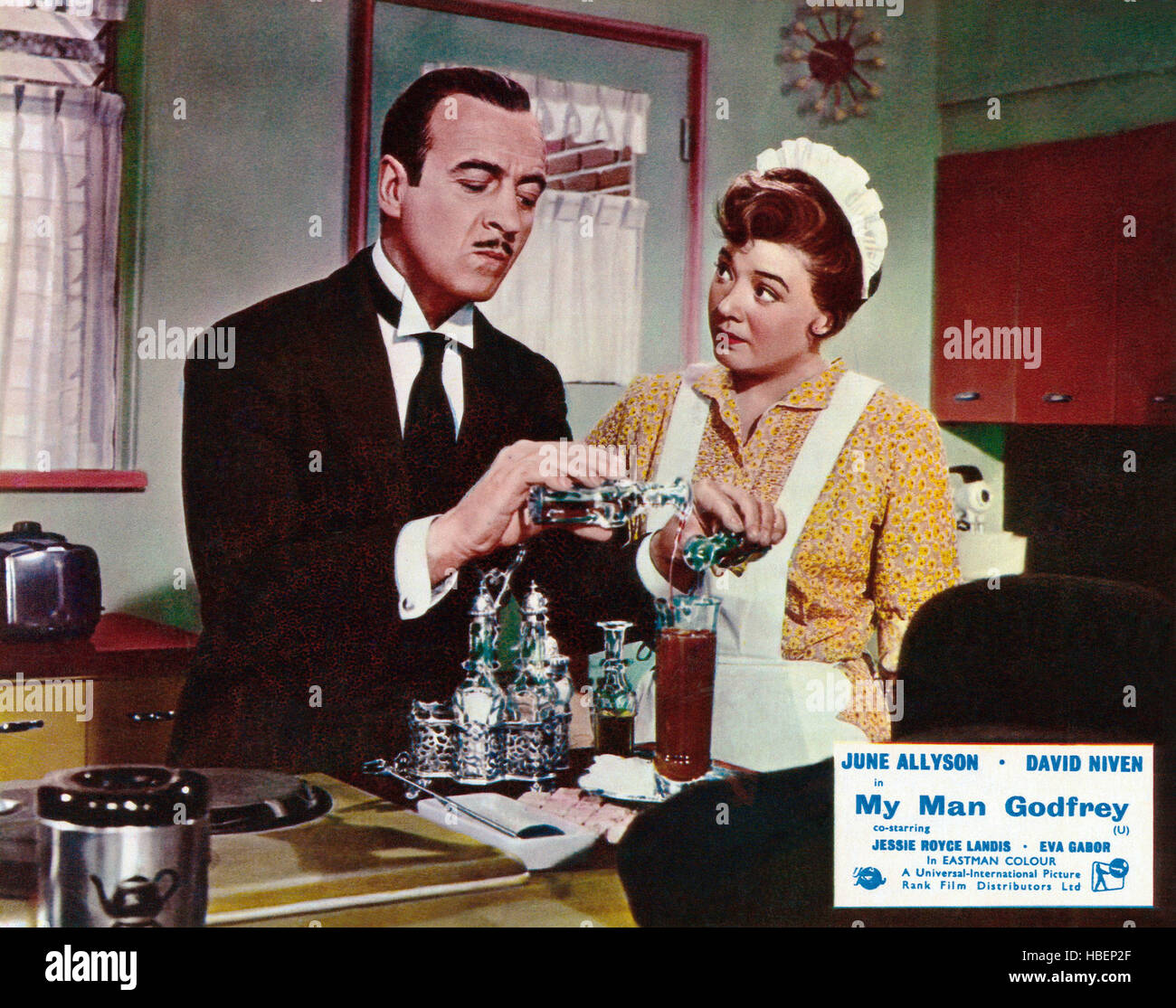 MY MAN GODFREY, from left: David Niven, Jeff Donnell, 1957 Stock Photo ...