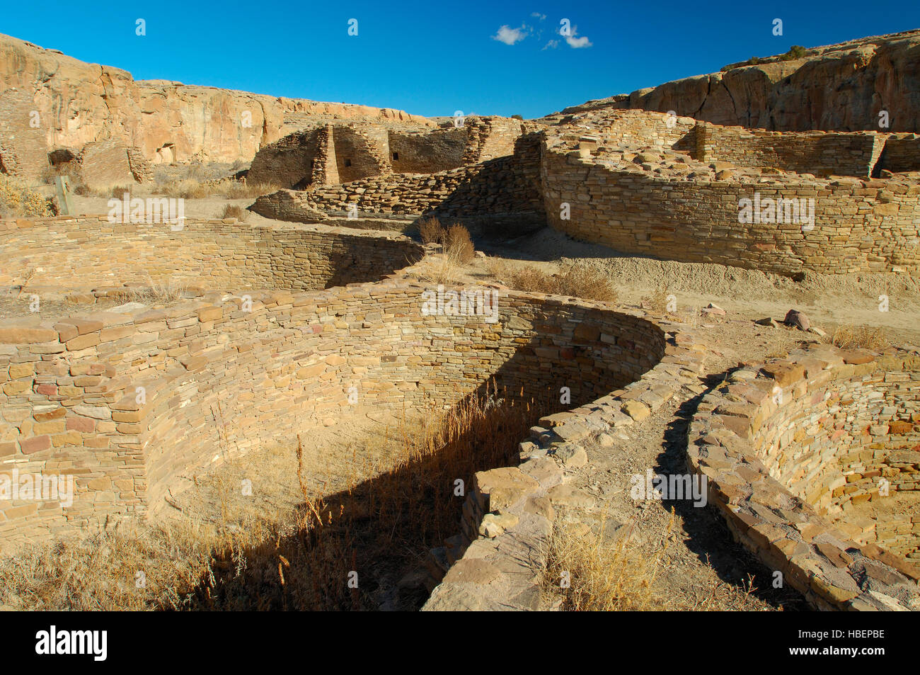 Elevated Kiva C and Eastern Plaza Kivas, Chetro Ketl Chacoan Great ...