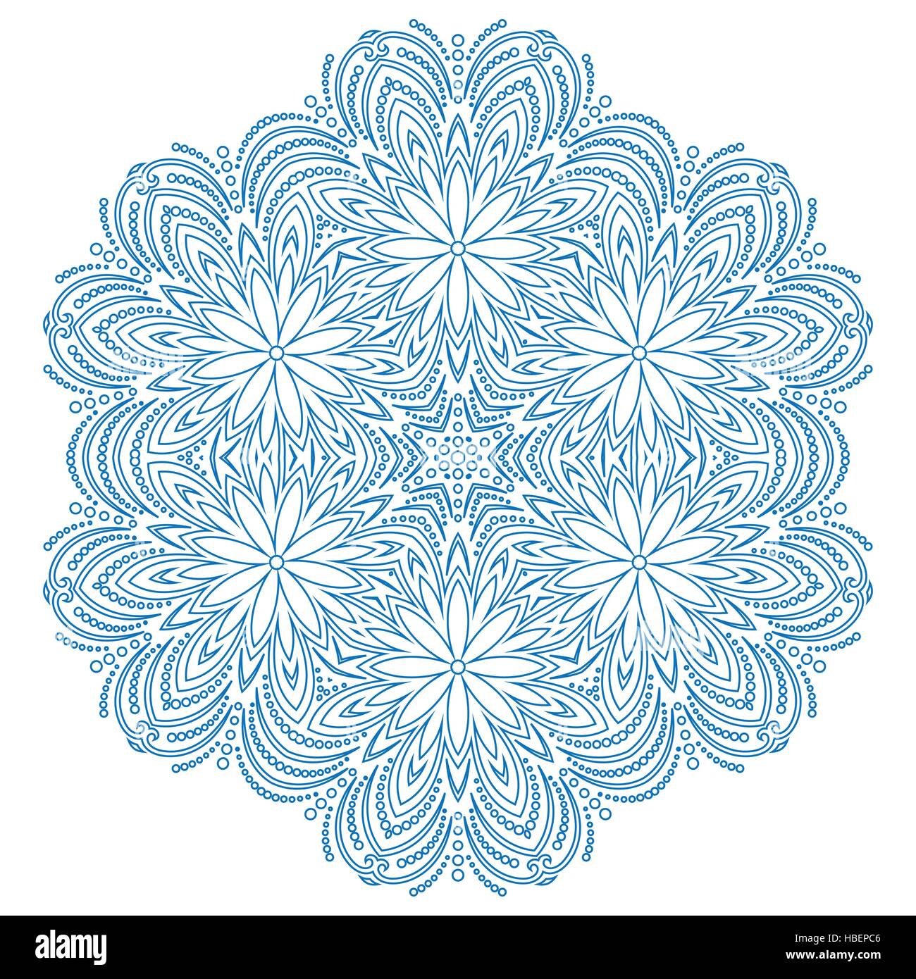 Vector line blue snowflake hi-res stock photography and images - Alamy