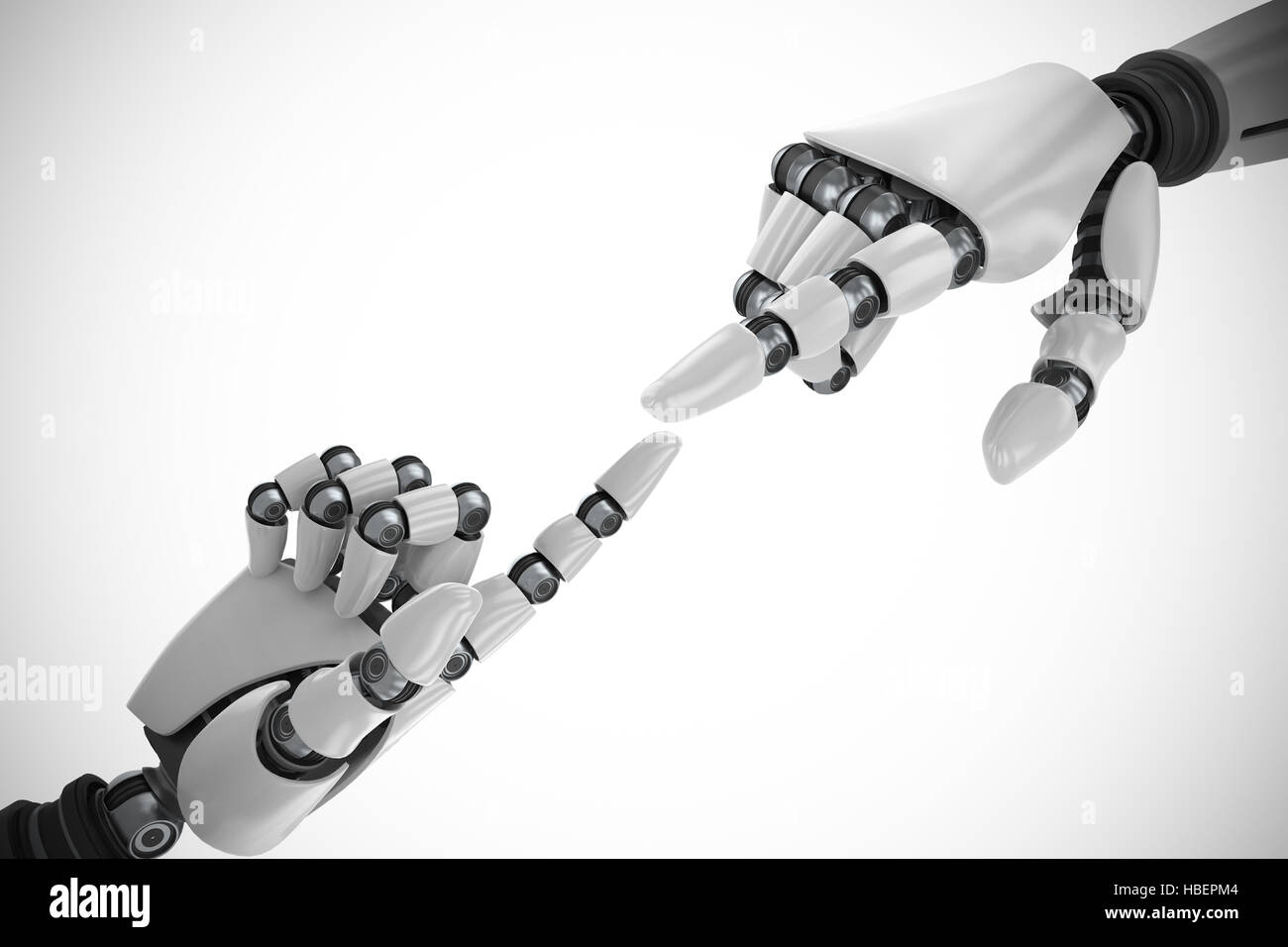 Composite image of white robot arm pointing at something Stock Photo ...