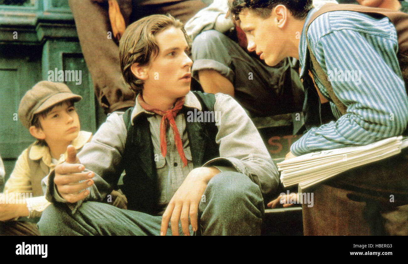 NEWSIES, from left: Luke Edwards, Christian Bale, David Moscow, 1992 ...