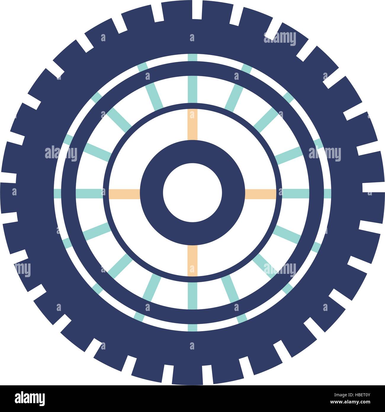 Gear icon. Cog circle wheel machine part and technology theme. Isolated ...