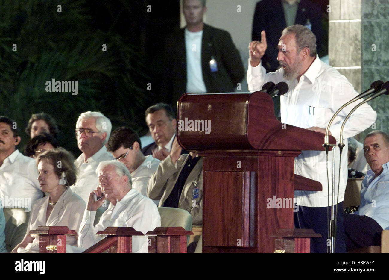 Photo File/ Former president of U.S. Jimmy Carter (L) listens the Cuban ...