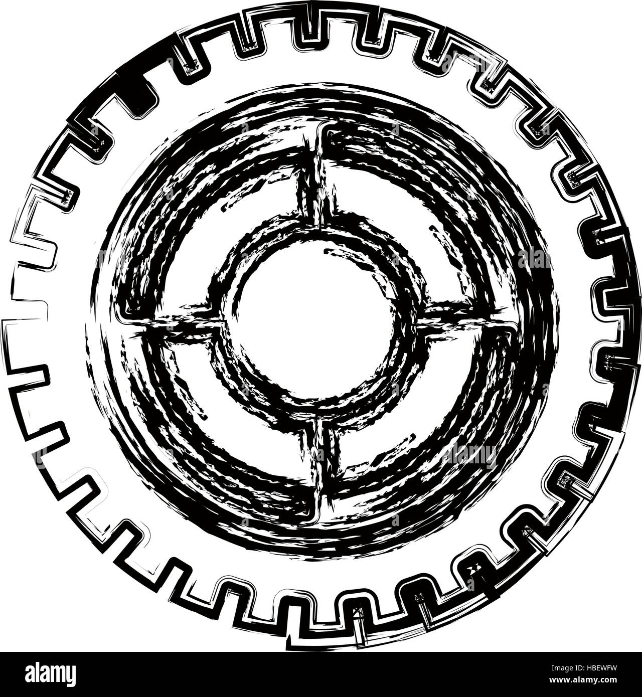 Gear icon. Cog circle wheel machine part and technology theme. Isolated ...