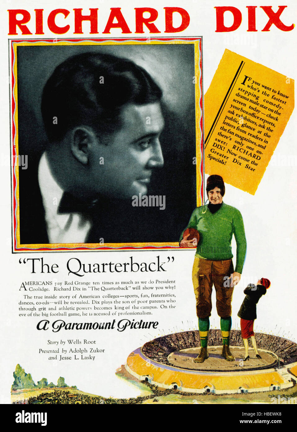 THE QUARTERBACK, Richard Dix, 1926 Stock Photo - Alamy
