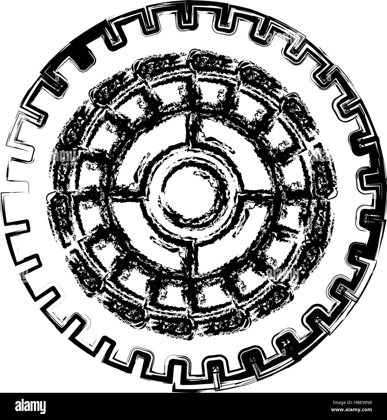 Gear icon. Cog circle wheel machine part and technology theme. Isolated ...
