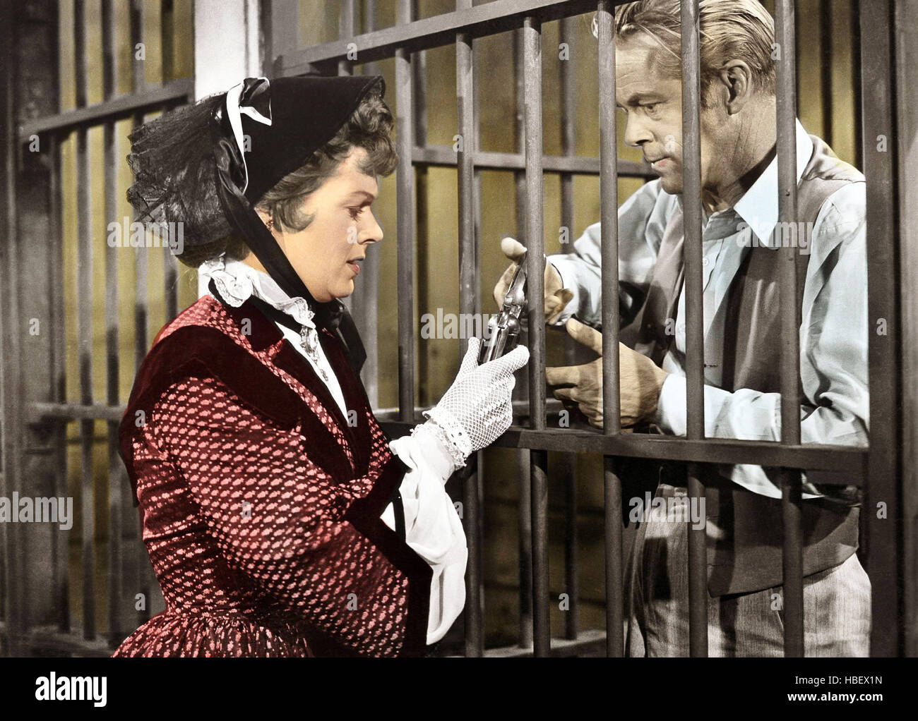 RAILS INTO LARAMIE, from left: Joyce MacKenzie, Dan Duryea, 1954 Stock ...