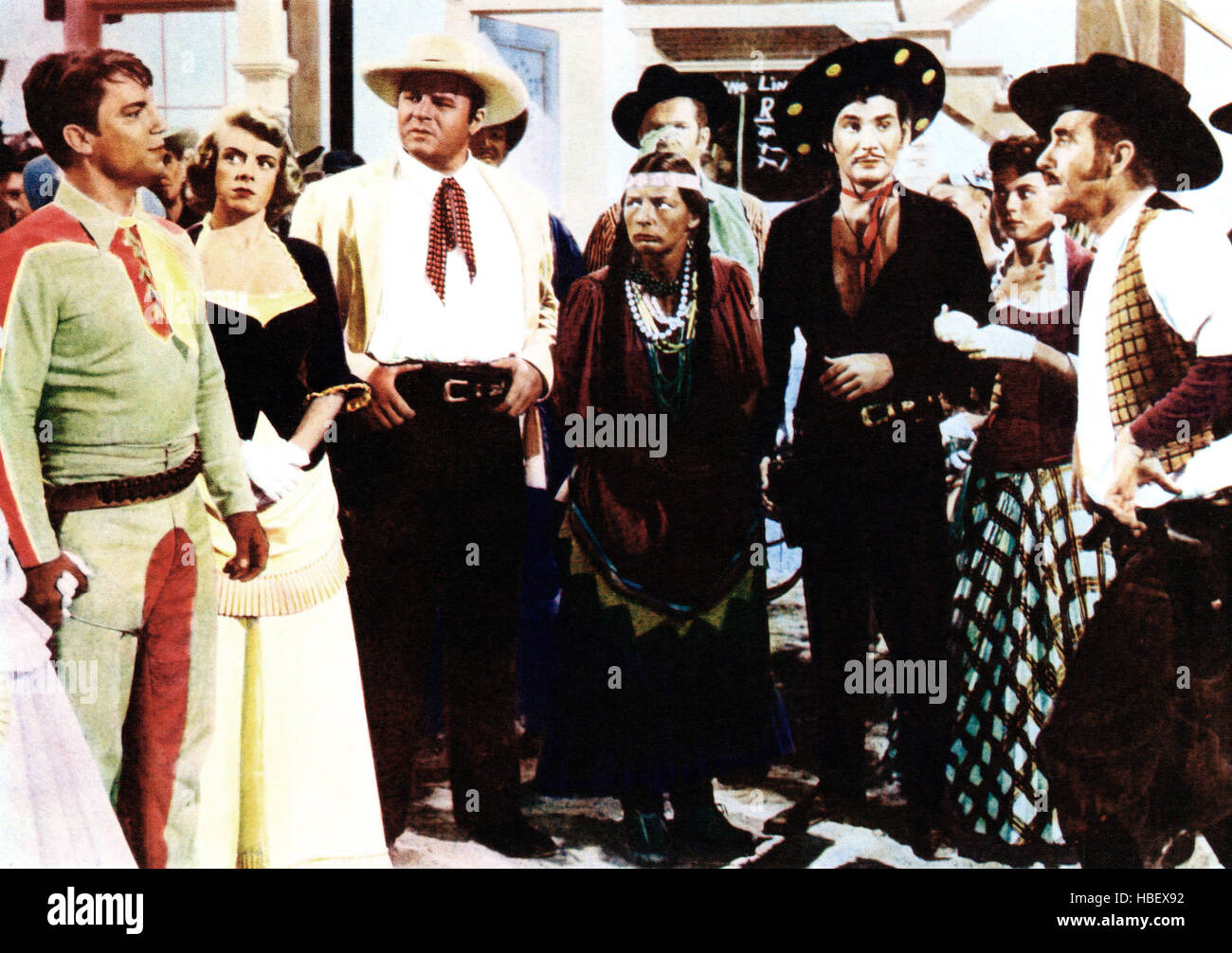 RED GARTERS, from left: Guy Mitchell, Rosemary Clooney, Jack Carson ...