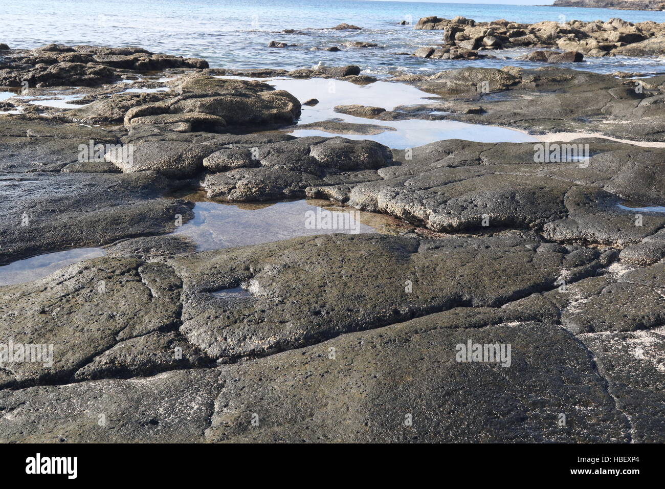 Glistening rocks and rock pools by the sea Stock Photo - Alamy