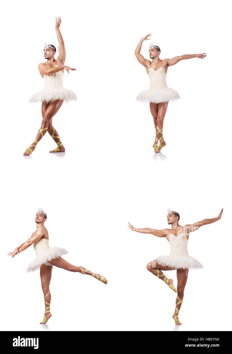 Man in ballet tutu isolated on white Stock Photo - Alamy