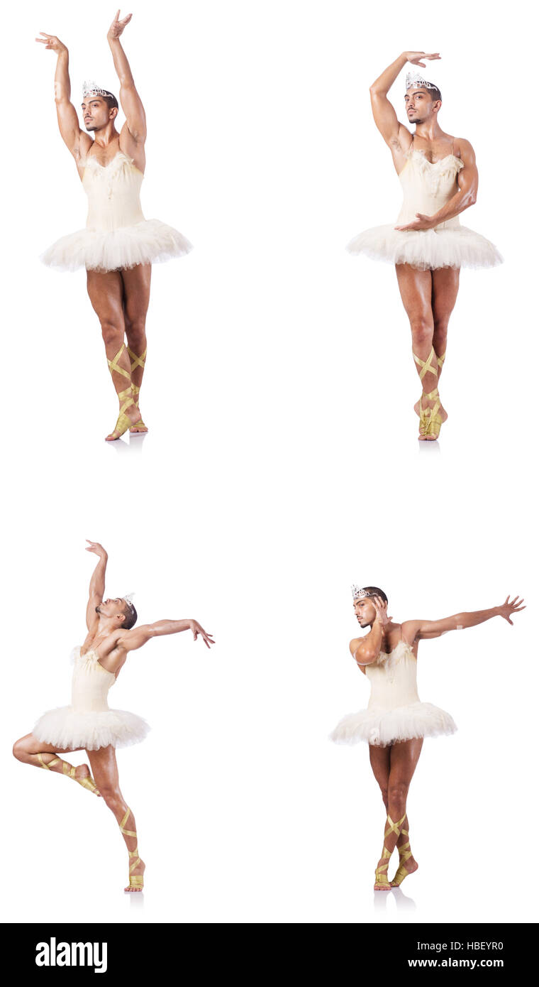 Man in ballet tutu isolated on white Stock Photo - Alamy