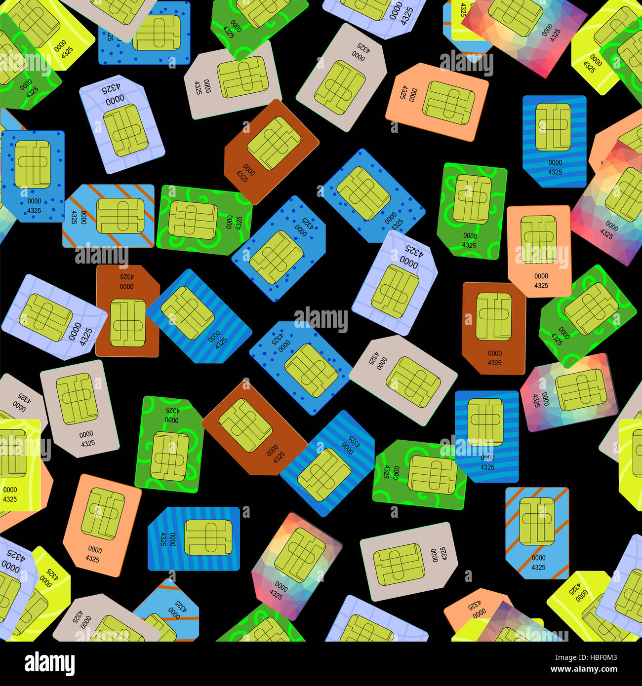 SIM Cards Seamless Pattern Stock Photo - Alamy