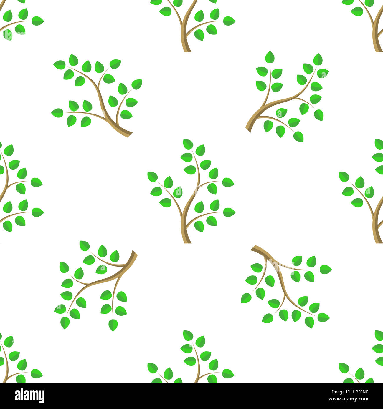 Green Cartoon Tree Leaves Seamless Background Stock Photo - Alamy