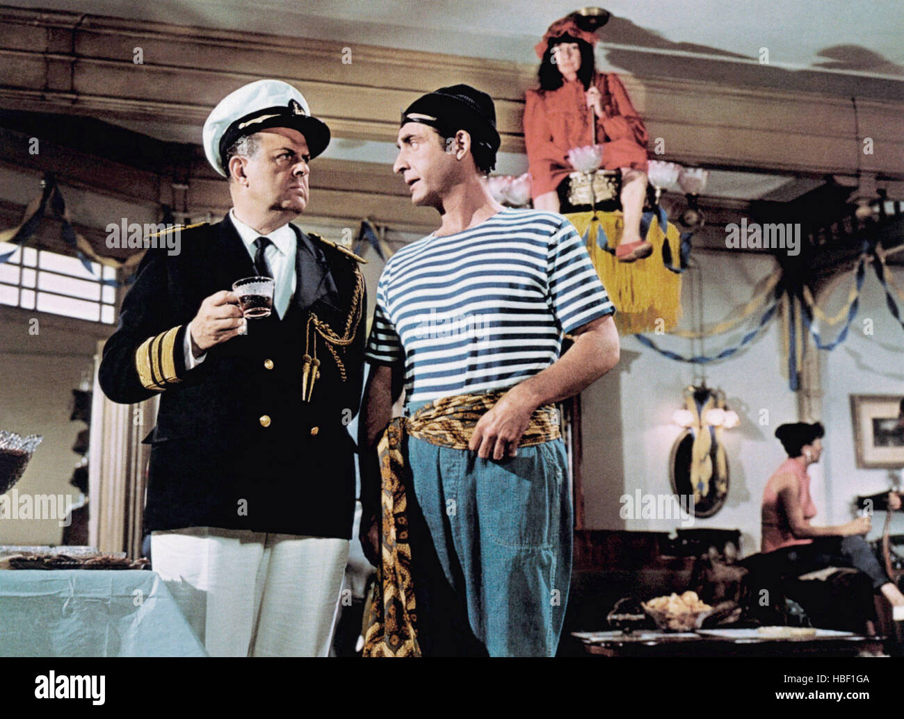 THE SPIRIT IS WILLING, from left, Sid Caesar, John McGiver, Cass Daley ...