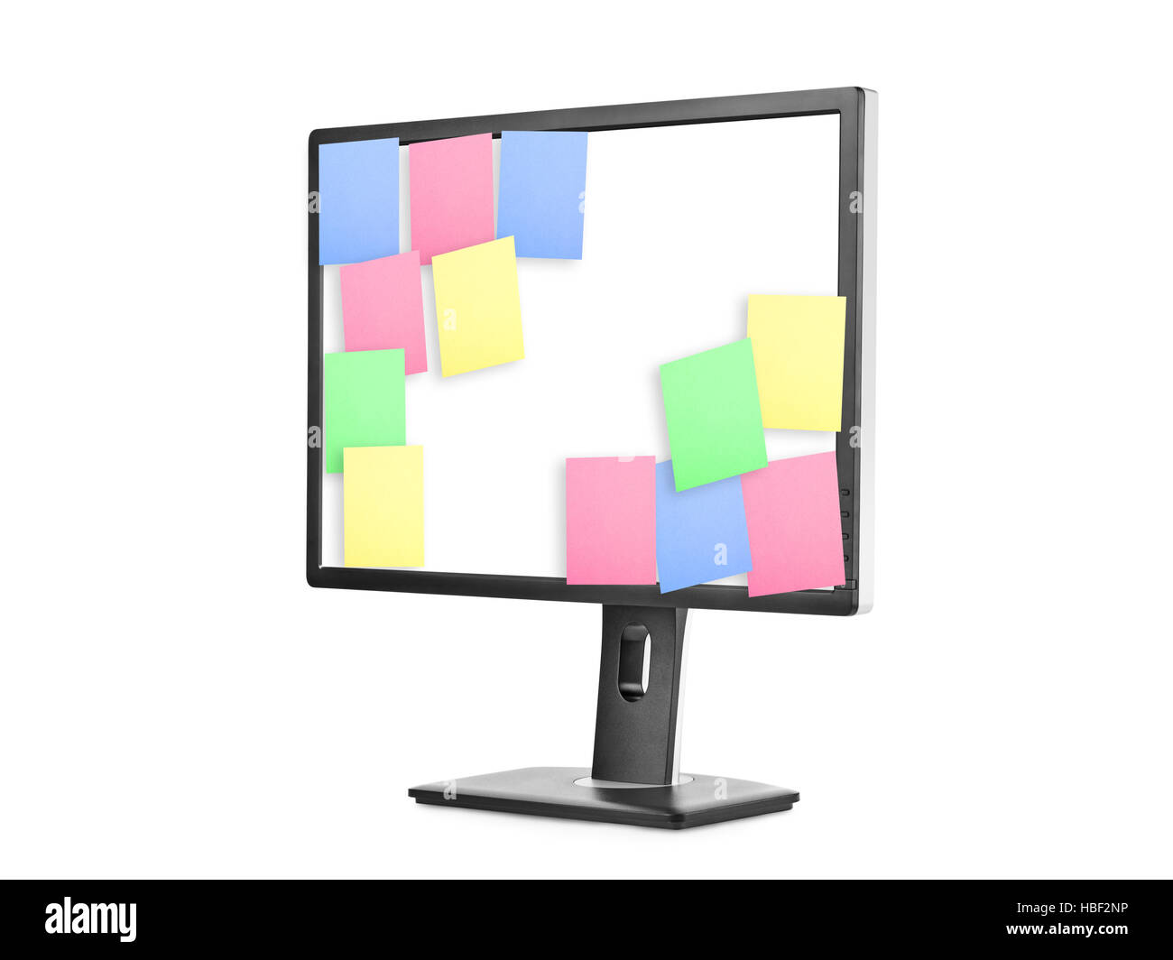 Sticky Note Papers on computer screen Stock Photo - Alamy