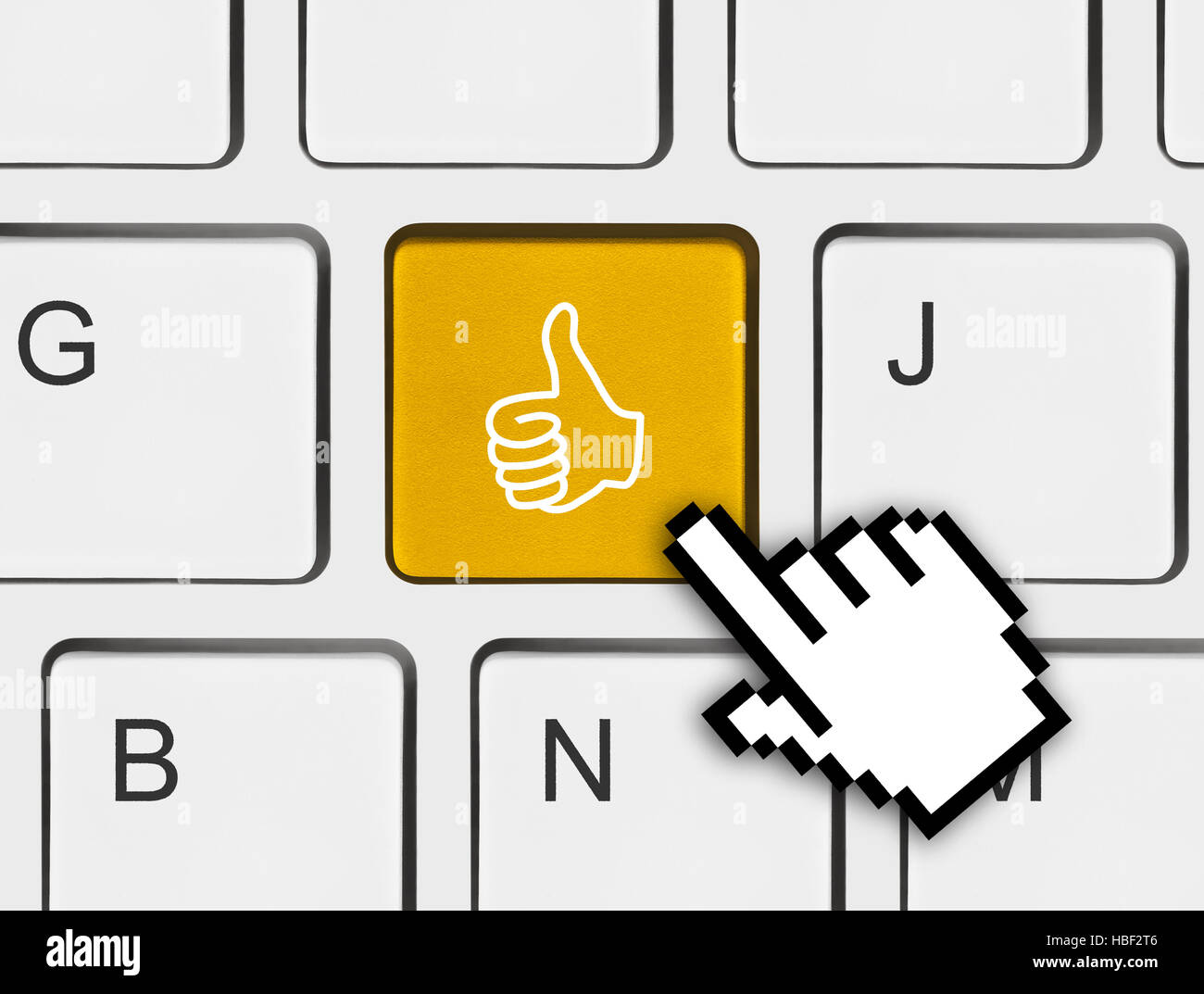 Computer keyboard with thumb key Stock Photo - Alamy