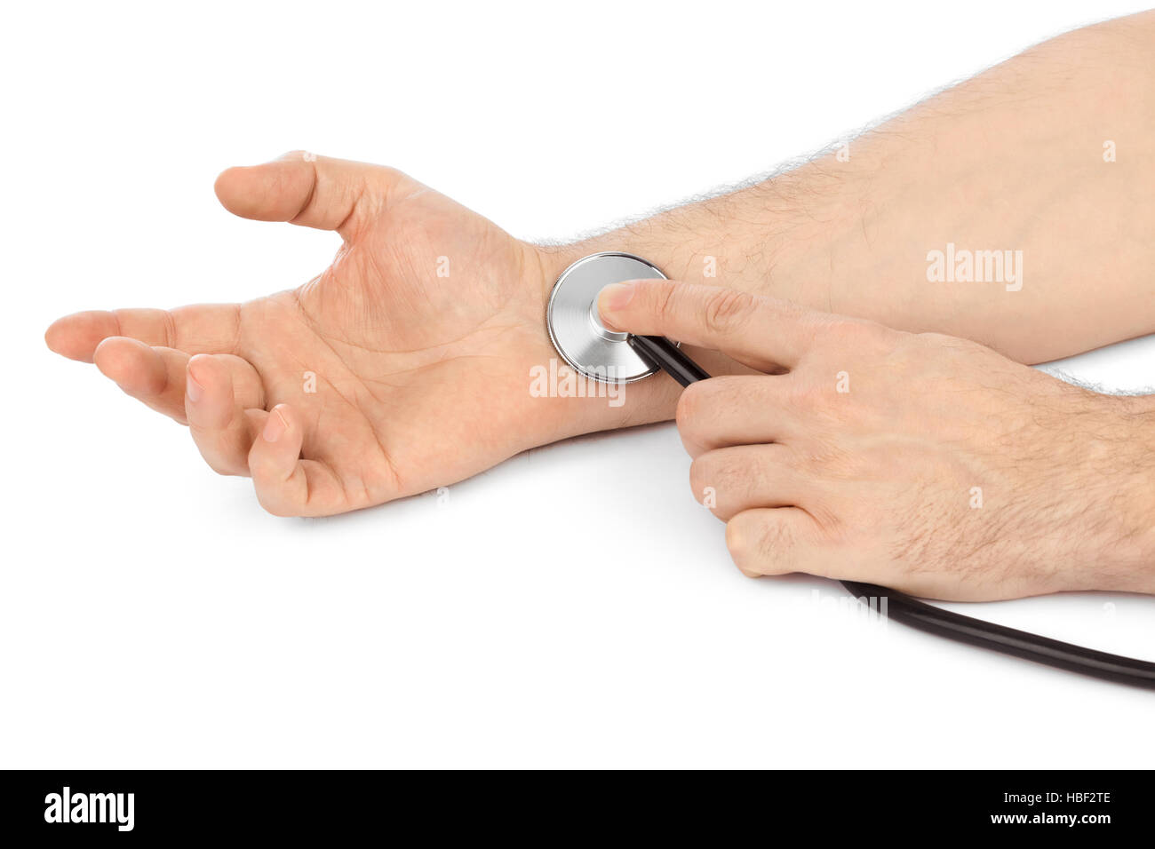 Doctor hands examining man stethoscope hi-res stock photography and ...