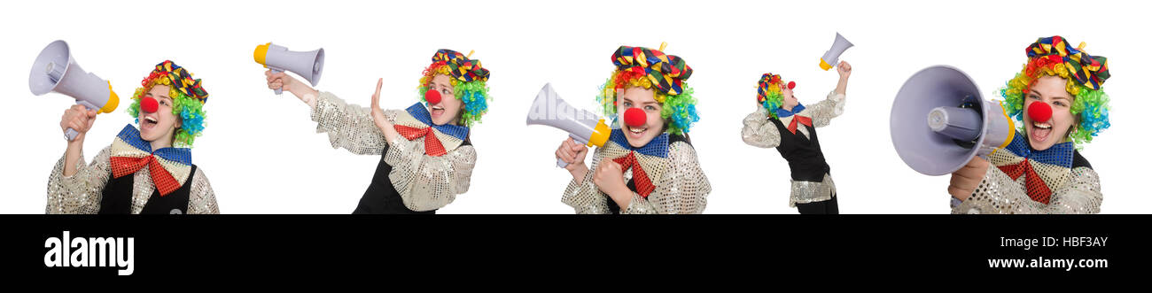 Clown in various poses isolated on white Stock Photo - Alamy