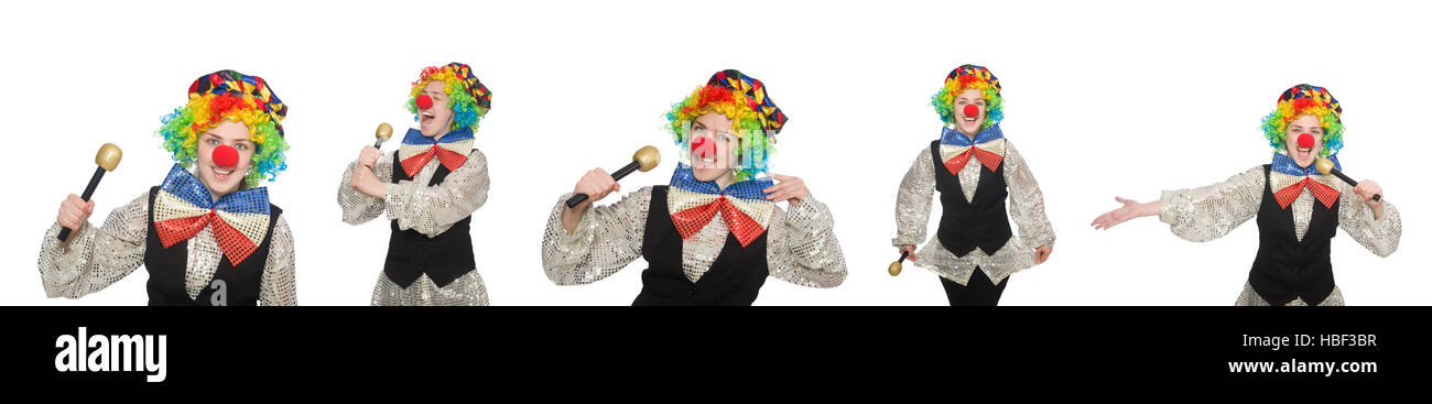 Clown in various poses isolated on white Stock Photo - Alamy