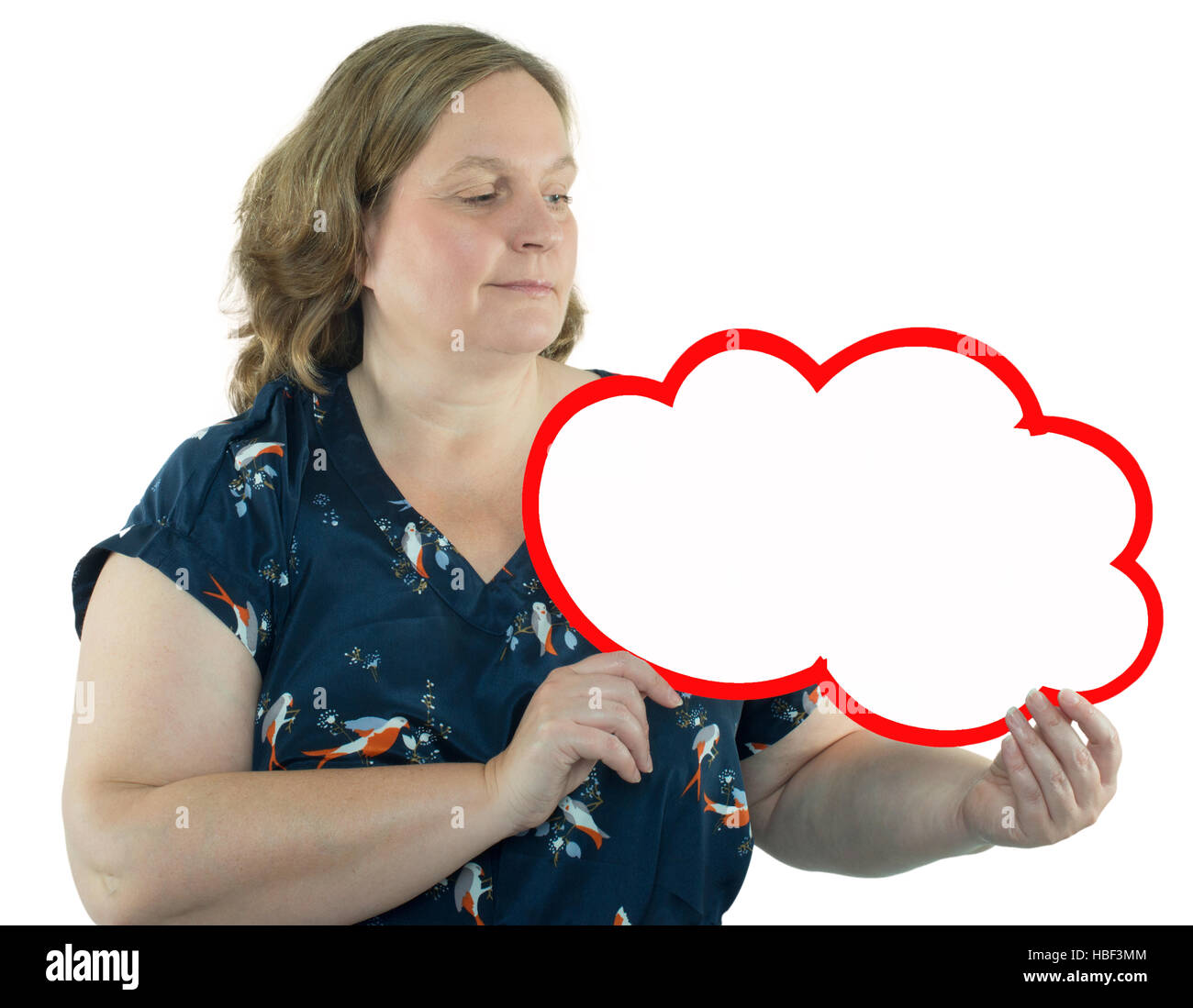Woman holding a sign Stock Photo - Alamy