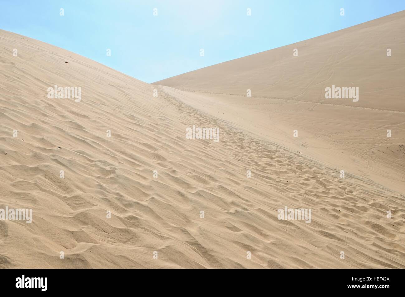 in the sand dunes of Oasis Huacachina Peru Stock Photo - Alamy