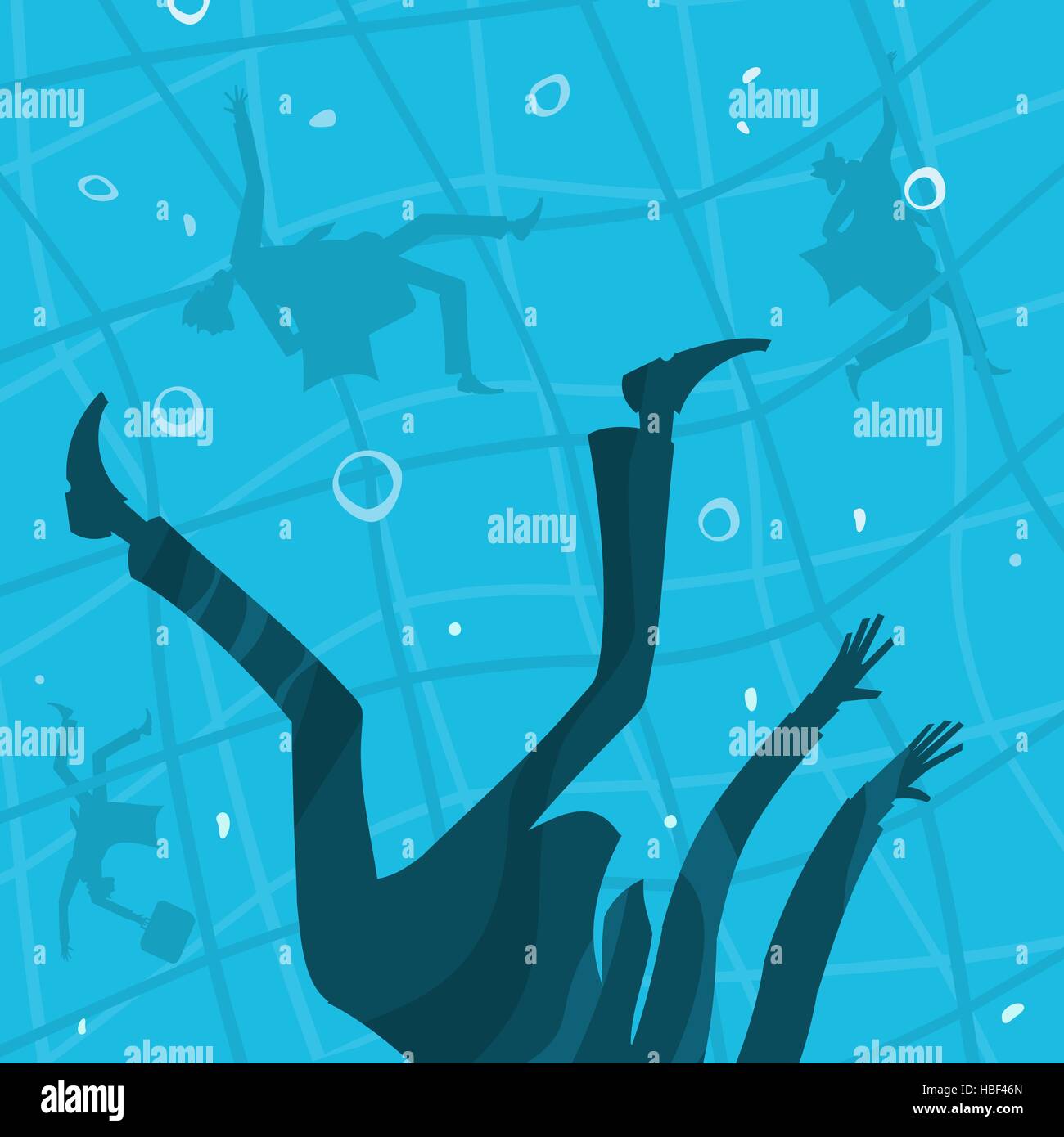 Business People drown in the water Stock Vector Image & Art - Alamy